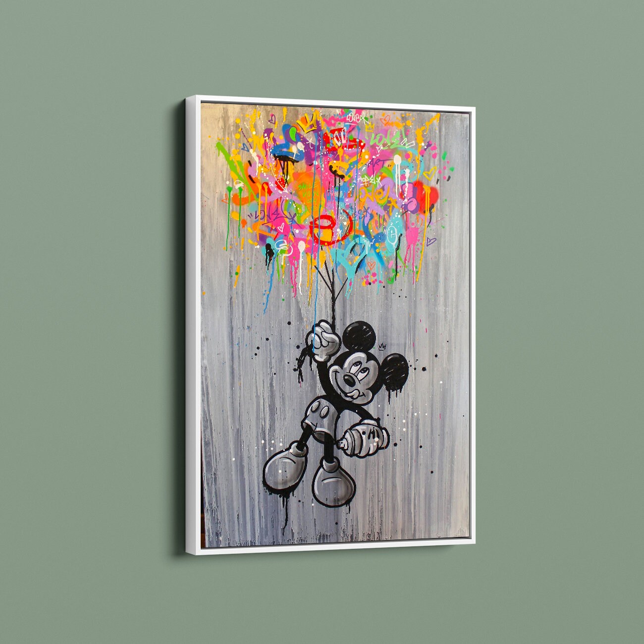 Banksy Baloon Love Mickey Mouse Graffiti Pop Art Canvas - Etsy