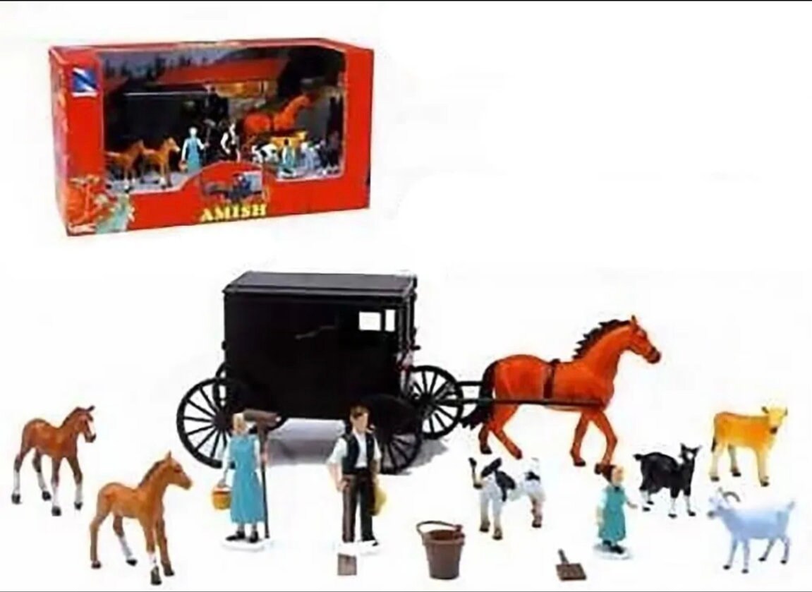 Amish Black Buggy Detailed Country Life Farm Set. Amazing Detail. 1/32 ...