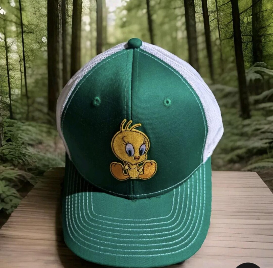 Tweety Bird Cartoon Green /white Adjustable Truckers Cap. New. Amazing ...