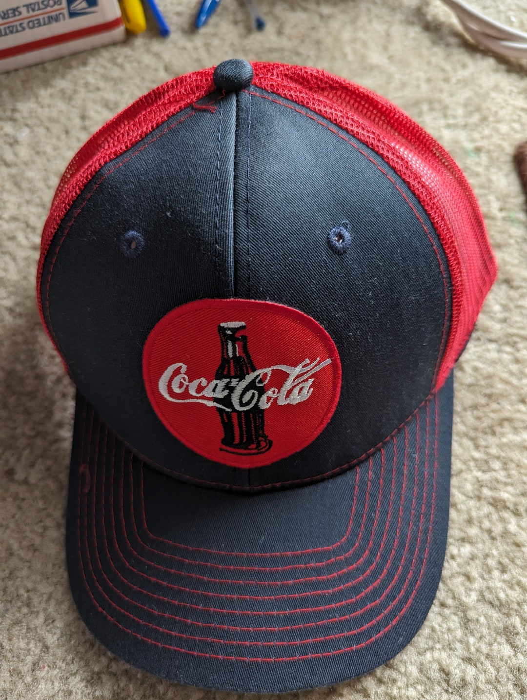 Coke Cola Cap Logo . Black/ Red Sharp Adjustable Cap. This Cap Really ...