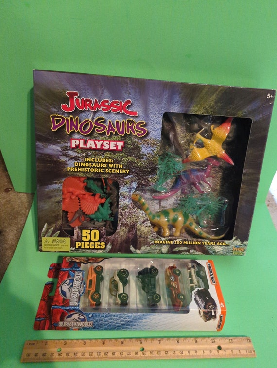 Jurassic Dinosaur Playset With Matchbox Jurassic World Vehicles. 50 Peices Jurassic and 5 Vehicles. Great Fun Combo Ages 5 Etsy Canada
