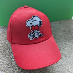 Snoopy With Love Peanuts Character Summer Adjustable Cap. Red. - Etsy