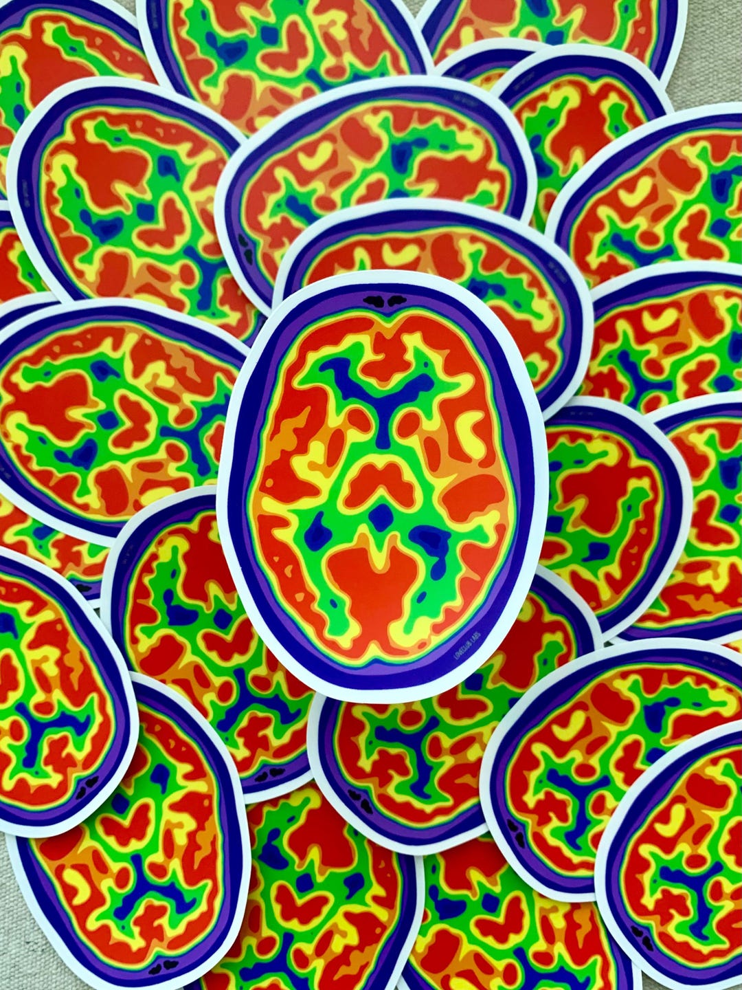 PET Brain Scan Sticker | Waterproof Sticker | Neuroscience Themed ...