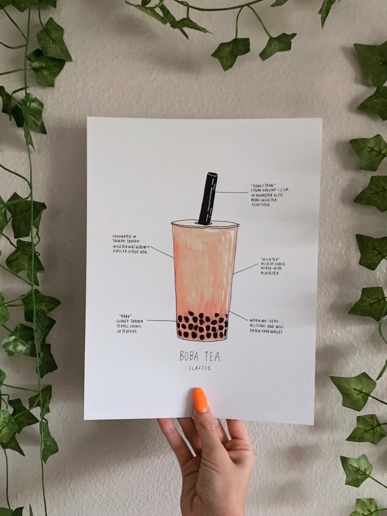 Bubble Milk Tea Diagrams Taro, Thai, and Classic Bubble Teas Boba Tea ...