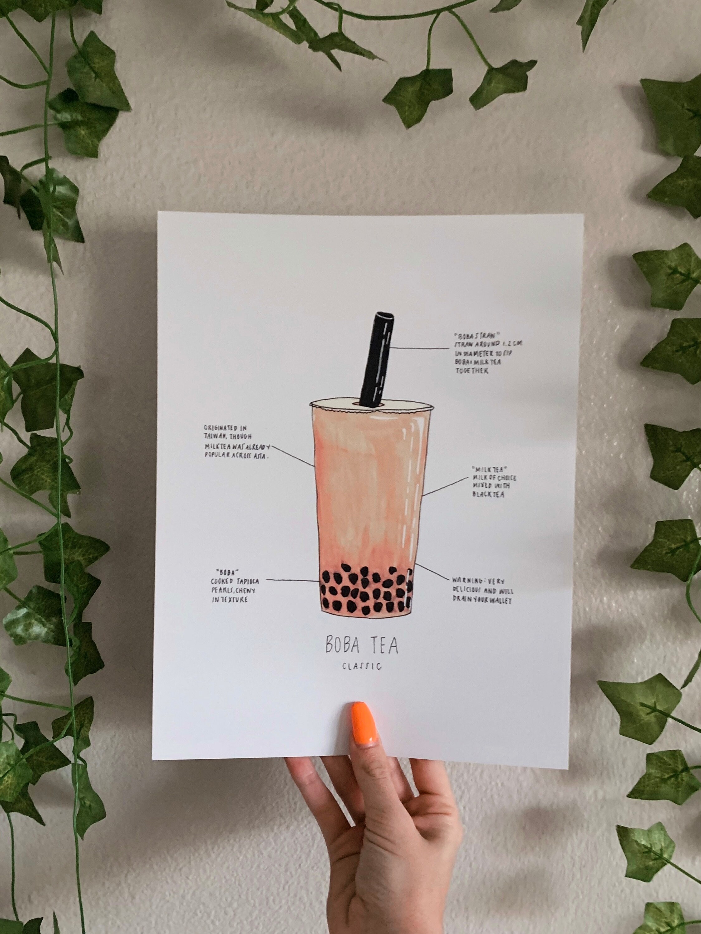 Bubble Milk Tea Diagrams Taro, Thai, and Classic Bubble Teas Boba Tea ...