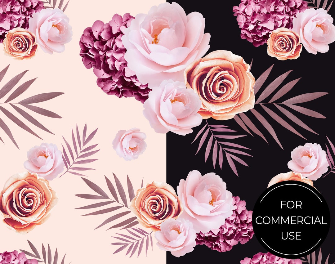 Transparent Seamless Pattern, Commercial License, Floral Clipart, PNG ...
