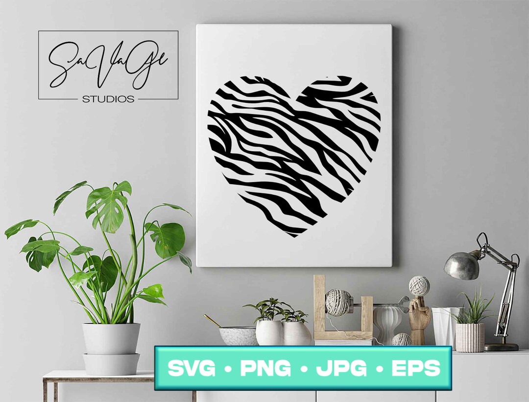 Zebra Print Heart SVG, Zebra Print Svg, Zebra Svg, Cricut Svg, Cricut ...