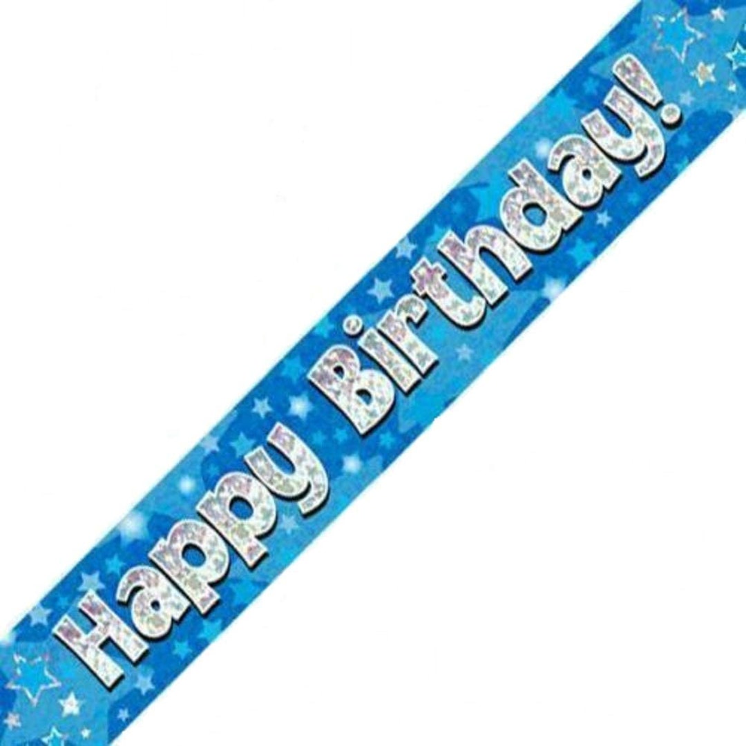 Blue Happy Birthday Banner - Etsy