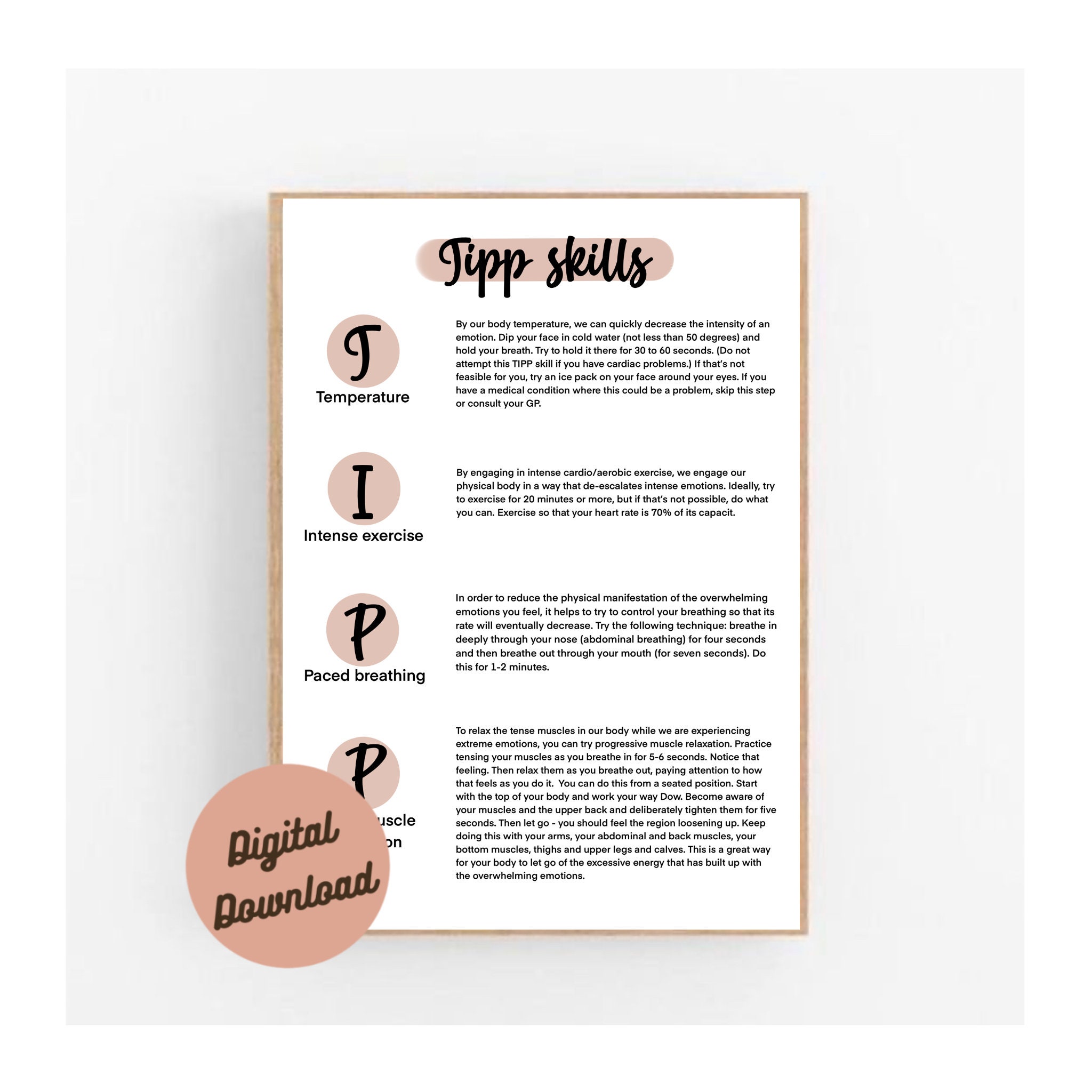 Tipp Skill Poster. DBT. Distress Tolerance. Therapy Office. - Etsy