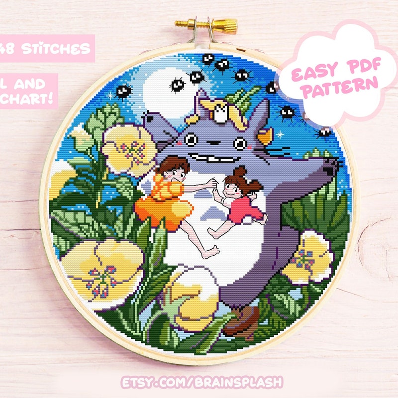 Totoro Embroidery Pattern - Etsy