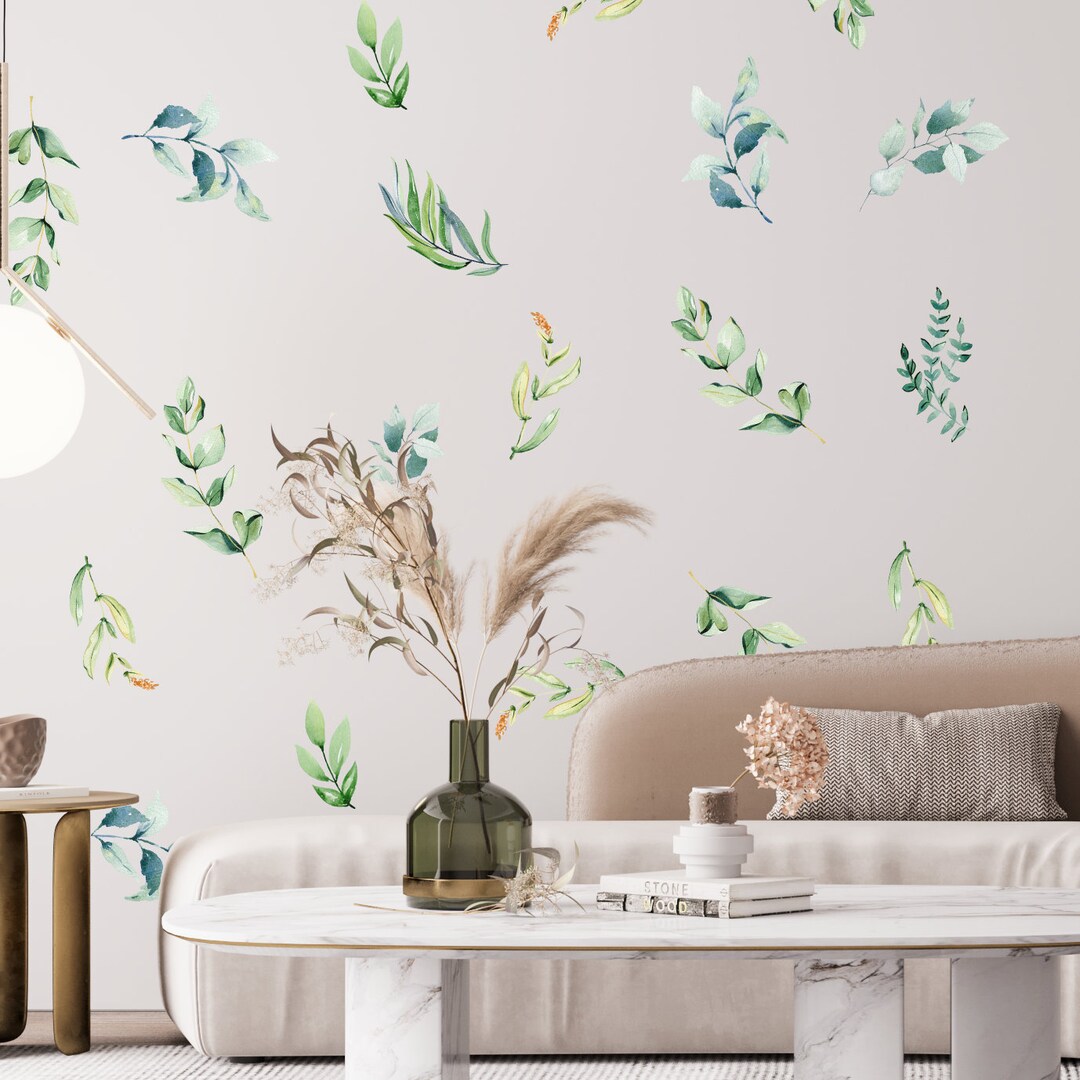 Greenery Wall Decal, Furniture Decal, Floral Leaves Wall Decals - Etsy