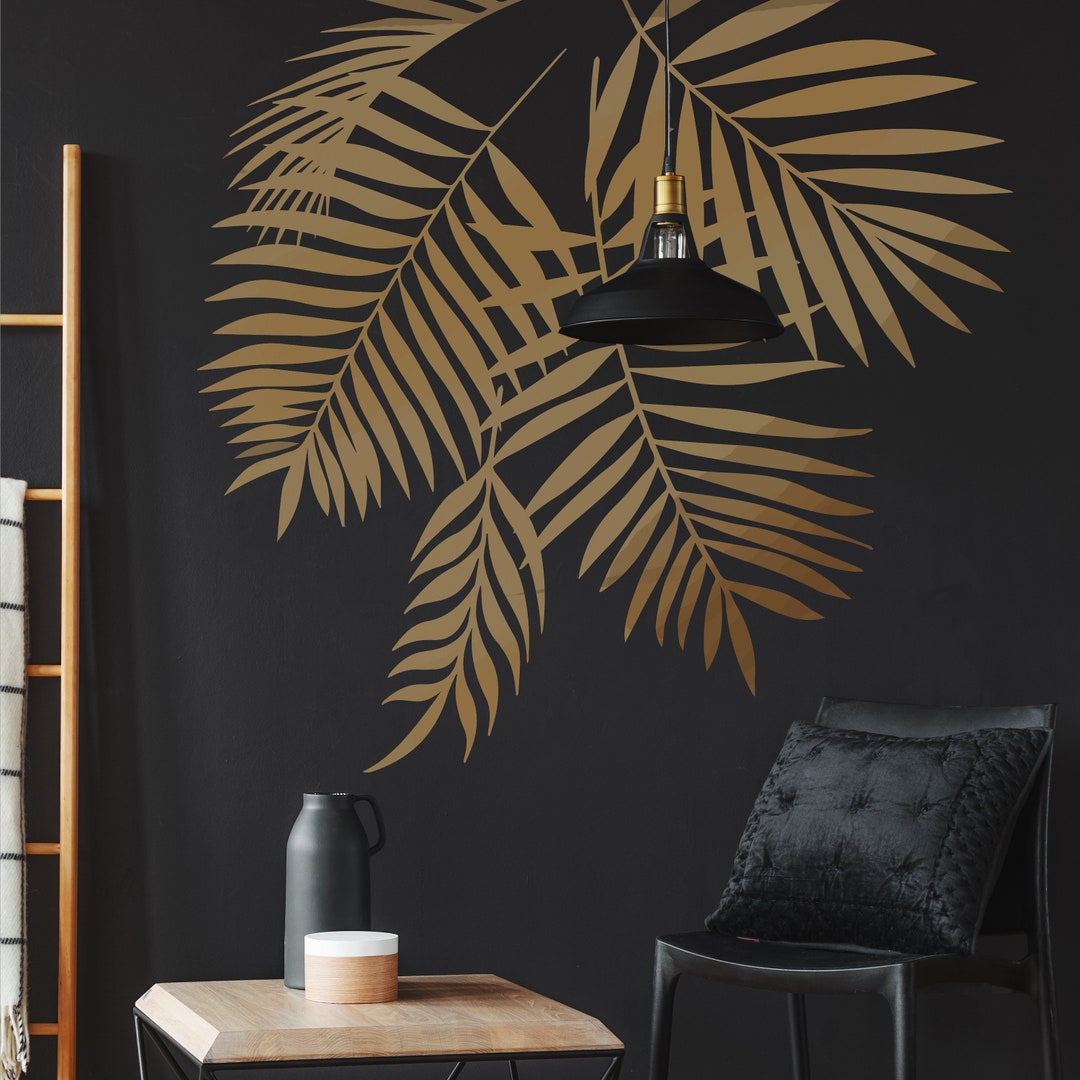 Palm Leaves Wall Decal, Tropical Leaves Wall Art, Palm Tree Leaves Wall ...