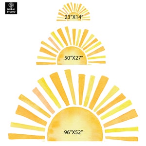 Large Half Sun Wall Decal - Nursery Decor | Kids Room Wall Art ...