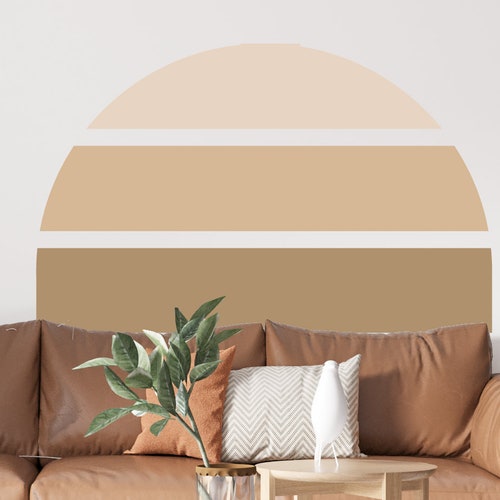 Rising Sun Wall Decal L Abstract Shape and Line Art Wall - Etsy