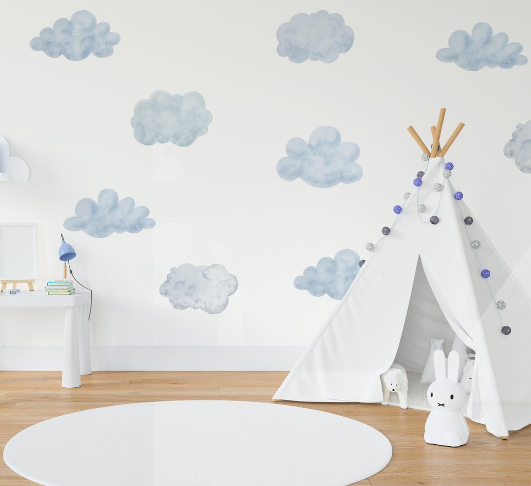 Clouds Wall Decals, Cloud Wall Decals, Cloud Wall Stickers, Blue Cloud ...