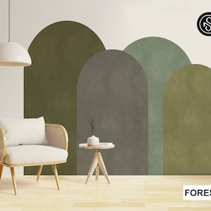 Teal Color Arches Blocks Wall Decal, 4 Teal Arch Wall Sticker, 4 Color ...