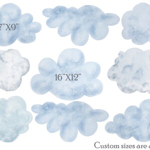 Cloud Wall Decals, Nursery Wall Decal Stickers, Blue Cloud Wall Mural ...