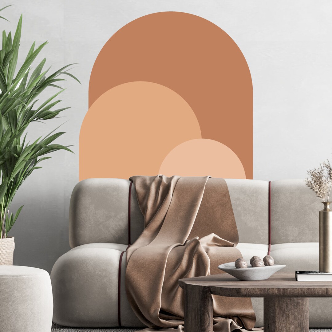 Color Block Wall Decal, Arch Wall Sticker, Arch Color Decal ,mid ...