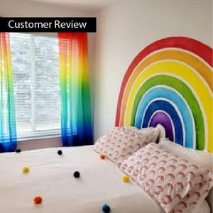 Rainbow Wall Decal Sticker, Nursery Wall Decal Watercolor Rainbow, Boho ...