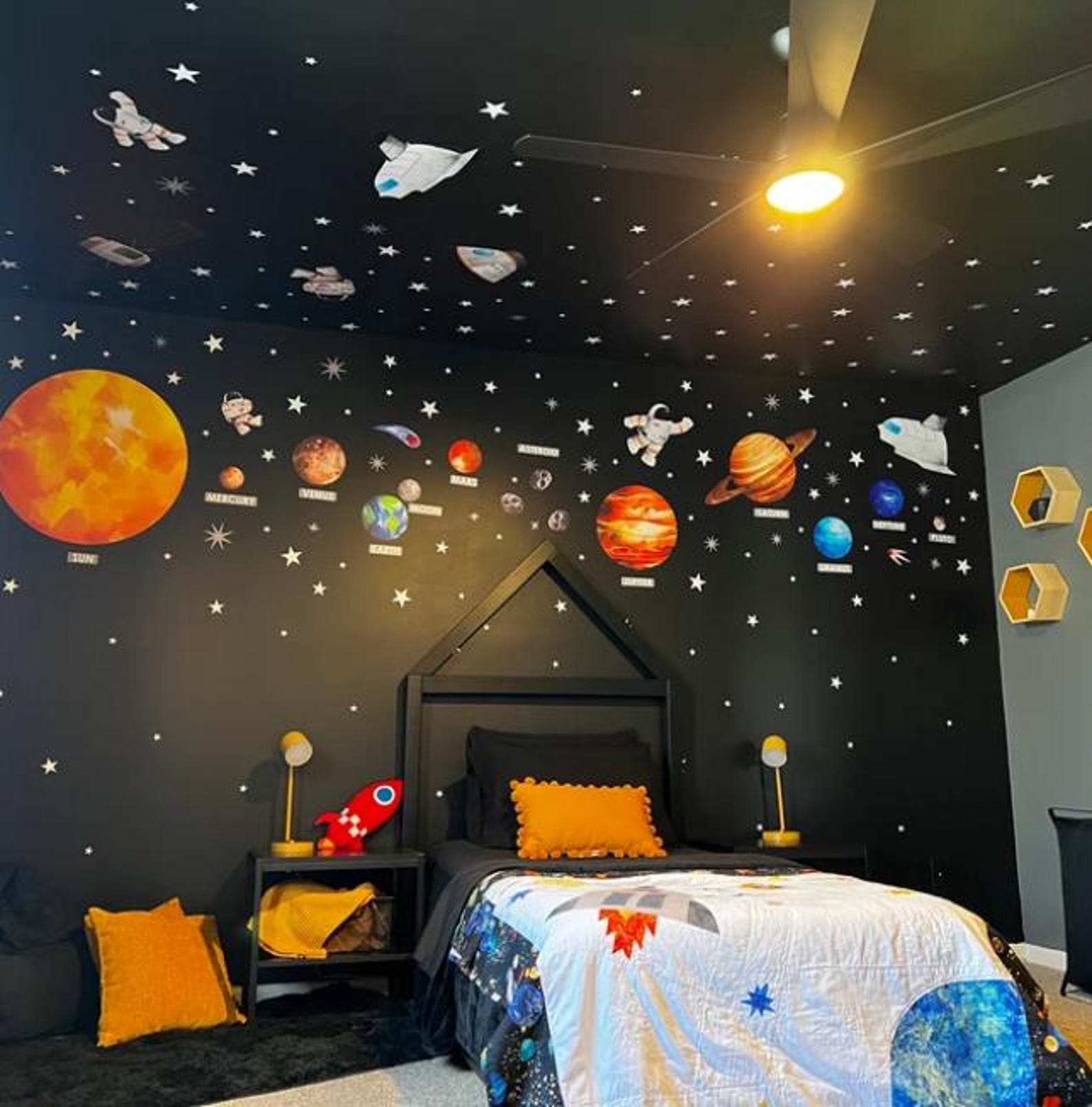 Planets Wall Vinyl Decal, Nursery Wall Decal, Galaxy Solar System ...