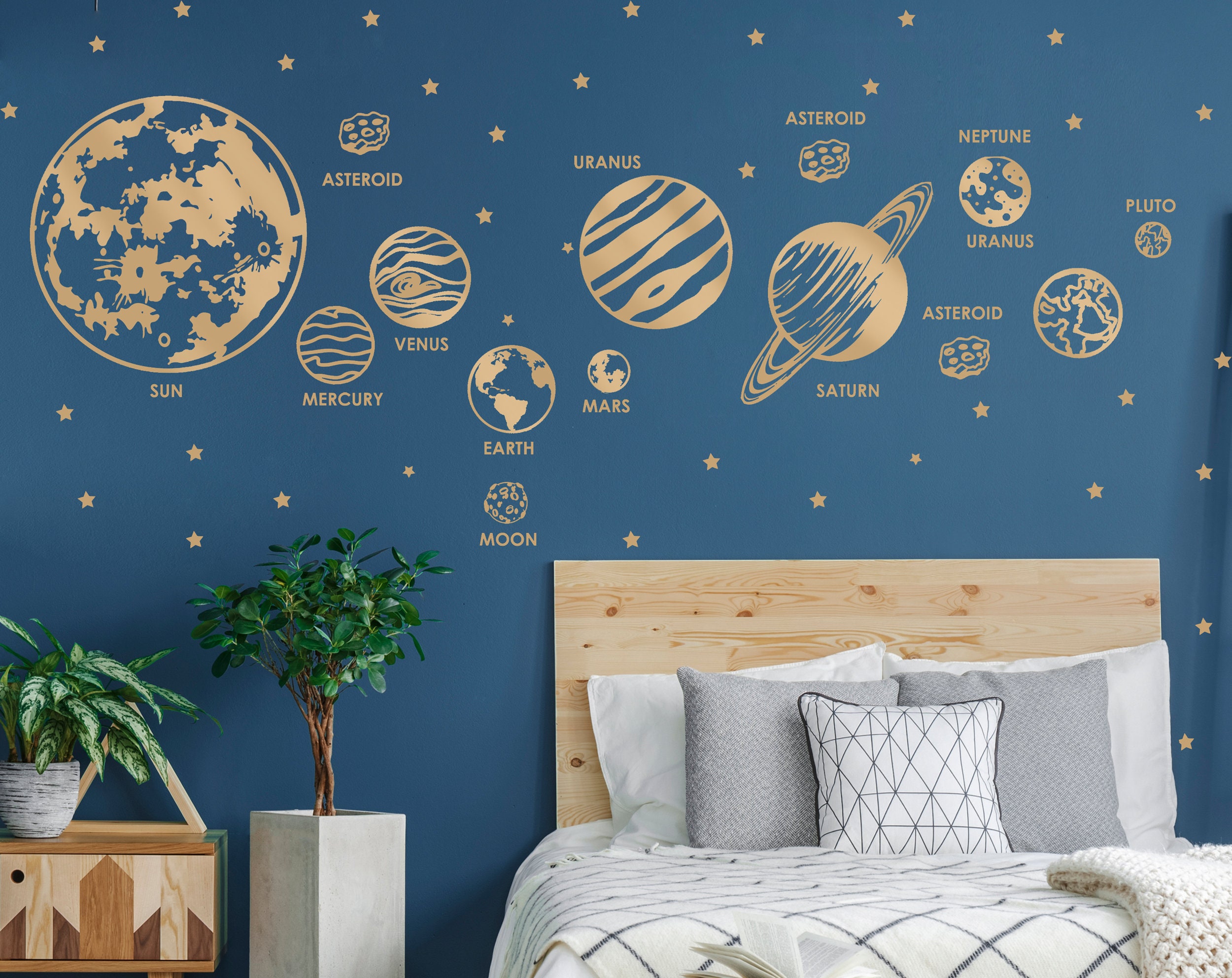 Space Wall Decal Planets Solar system Vinyl Wall Decals | Etsy