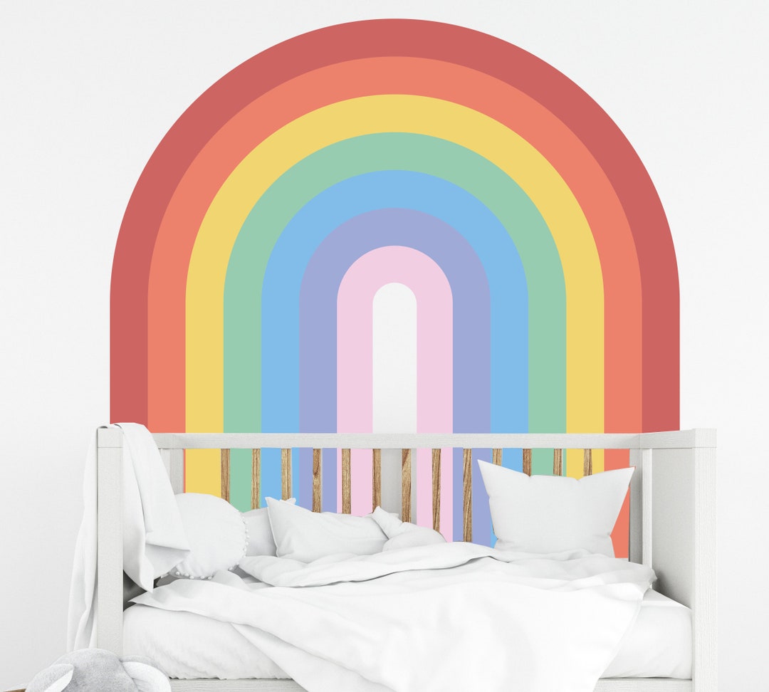 Rainbow Wall Decal, Watercolor Rainbow Wall Decal, Boho Rainbow Wall ...