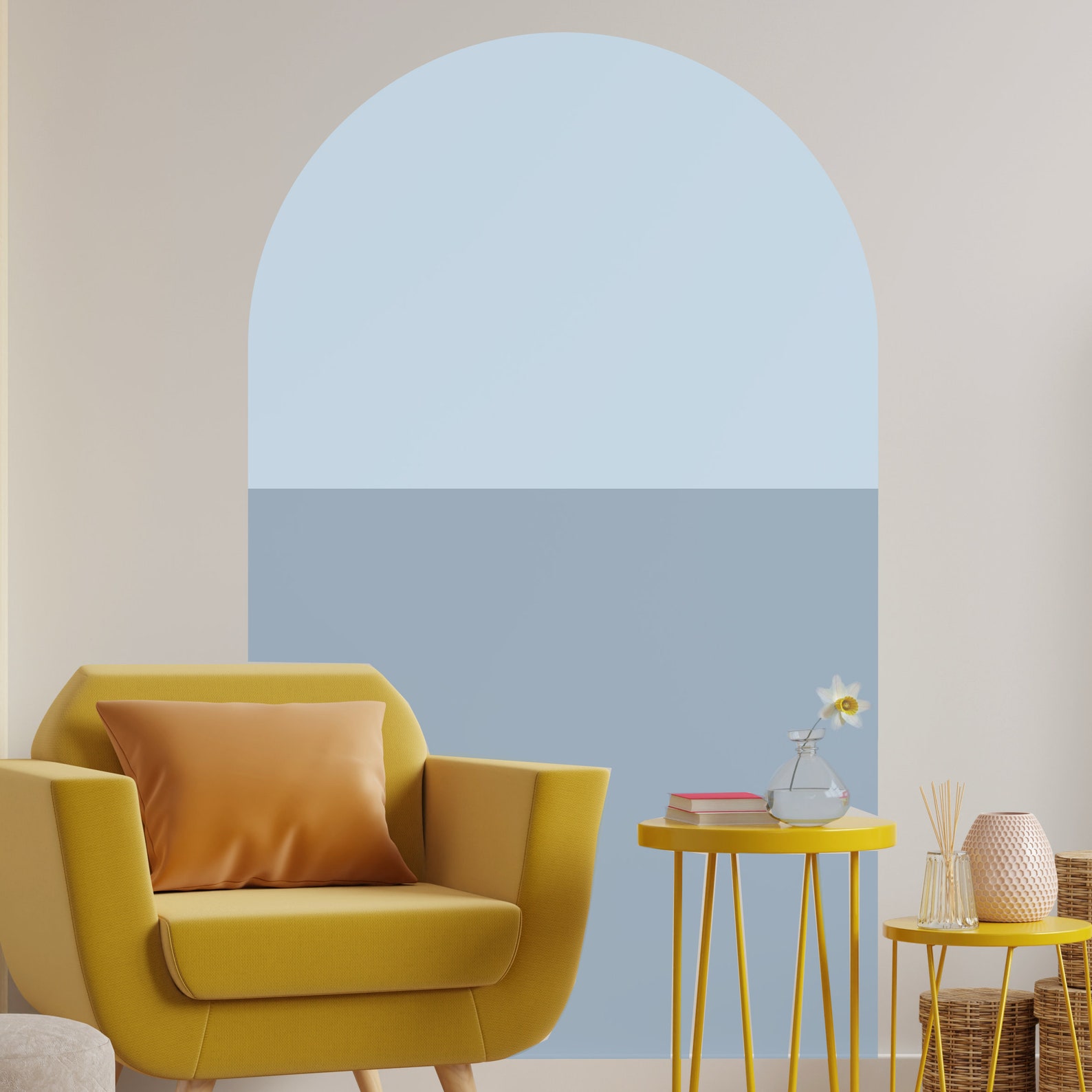 Color Block Wall Decal Two Tone Color Block Arch Wall - Etsy