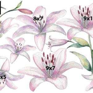 Flowers Wall Decal, Lily Flower Wall Decal, Lily Flower Wall Sticker ...