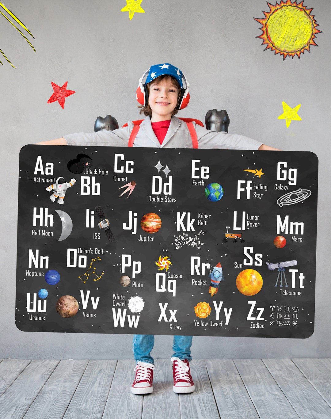 English Alphabet Wall Decal, Letters Wall Decals, Educational Wall ...