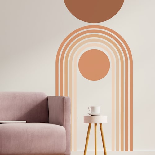 Arch Wall Decal Abstract Shape and Line Art Wall Sticker Mid - Etsy