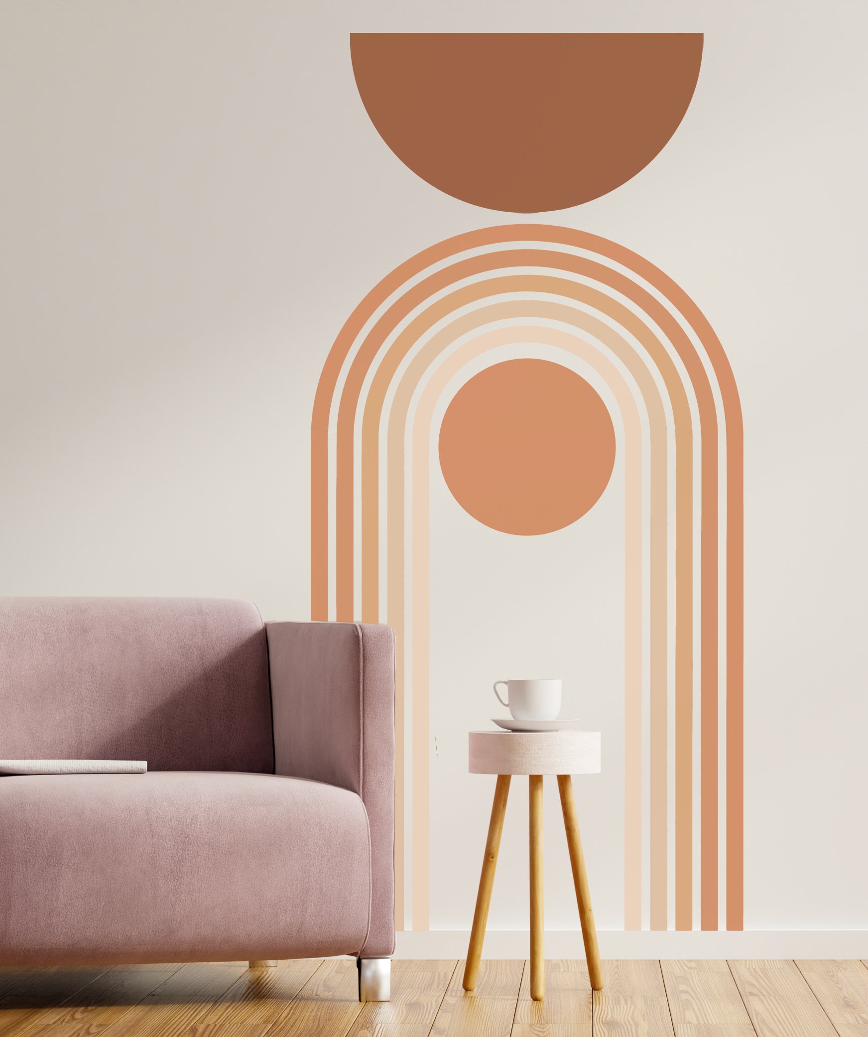 Arch Wall Decal Abstract Shape and Line Art Wall Sticker Mid - Etsy