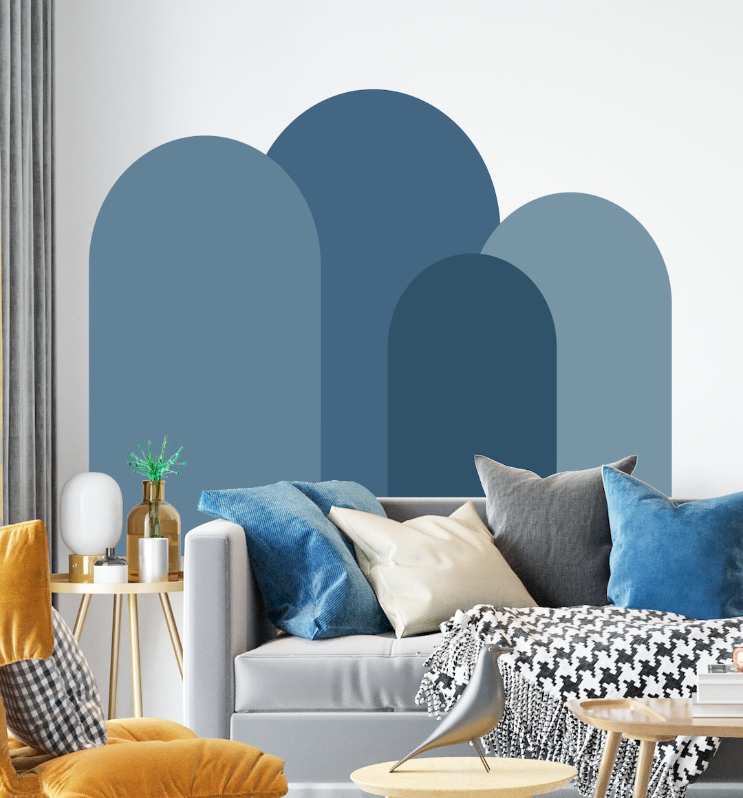 Color Block Wall Decal, Arch Wall Sticker, Arch Color Decal ,mid ...
