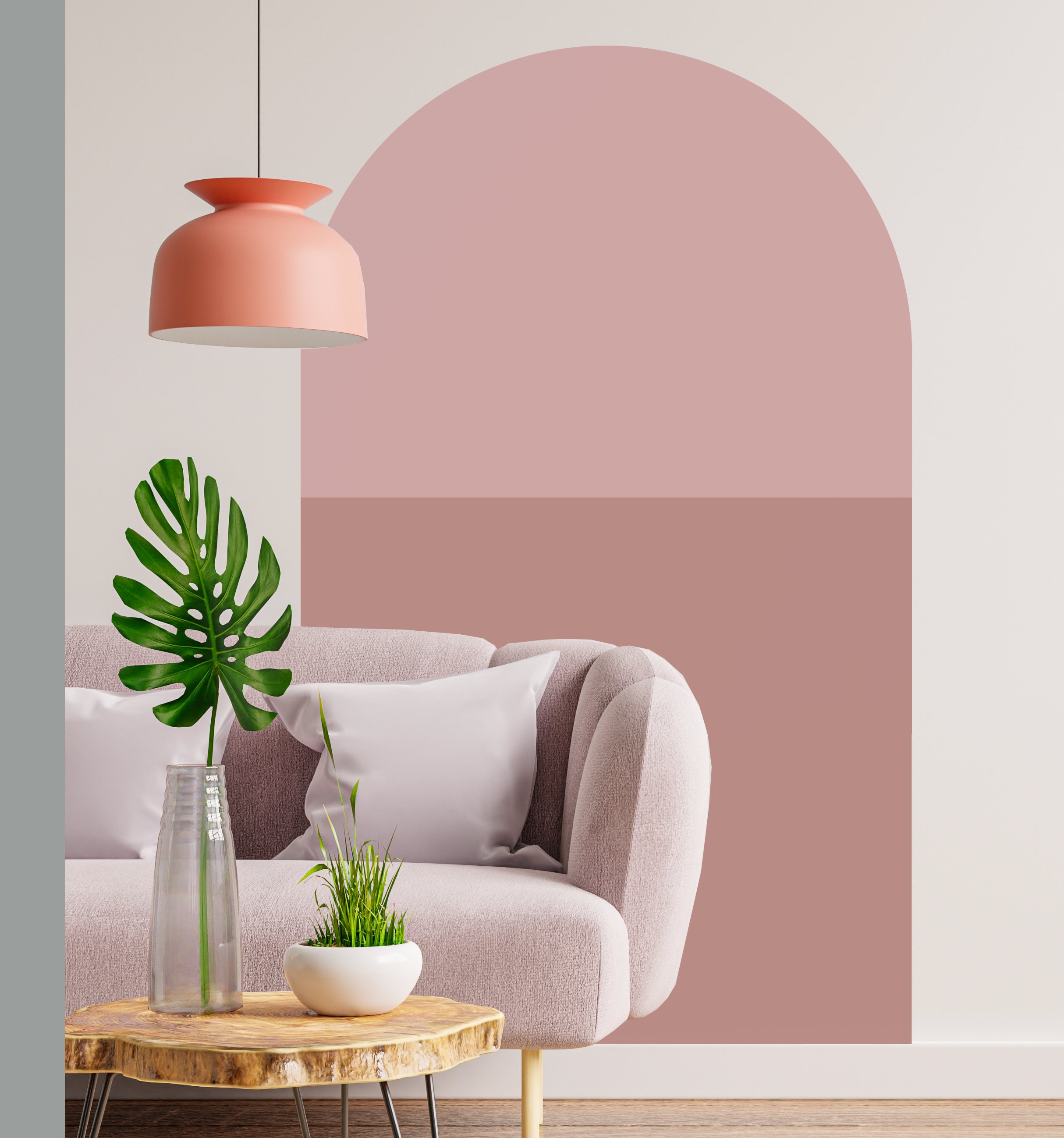 Color Block Wall Decal Two Tone Color Block Arch Wall | Etsy