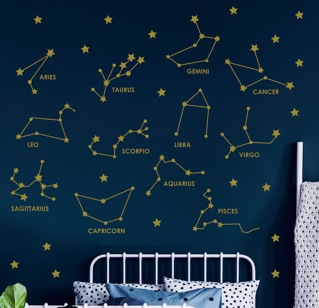 Zodiac Constellation Wall Decals Star Decals, Stars Decal, Wall Decor ...