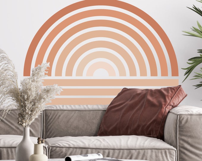 Boho Sun Wall Decal: Color Block Arch Headboard Sticker - Etsy Canada