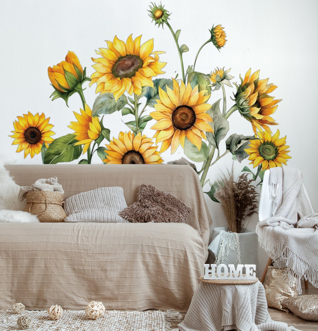 SUNFLOWERS Wall Art Decals Sticker, Midsommar Design, Wall Flowers ...