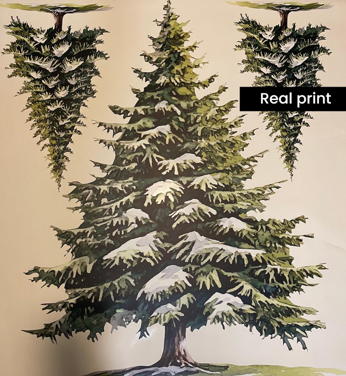 Christmas Tree Wall Decal, Watercolor Pine Tree Wall Decor, Nursery ...