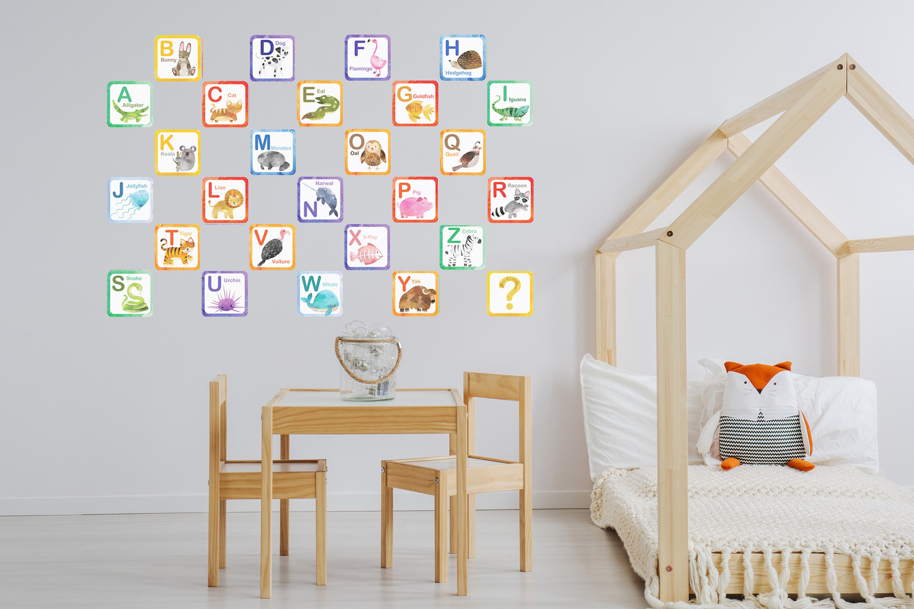 English Alphabet Wall Decal Letters Wall Decals Educational - Etsy