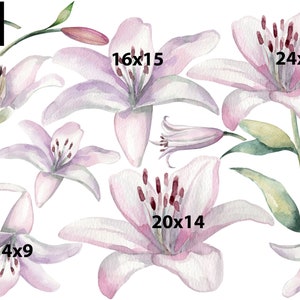 Flowers Wall Decal, Lily Flower Wall Decal, Lily Flower Wall Sticker ...