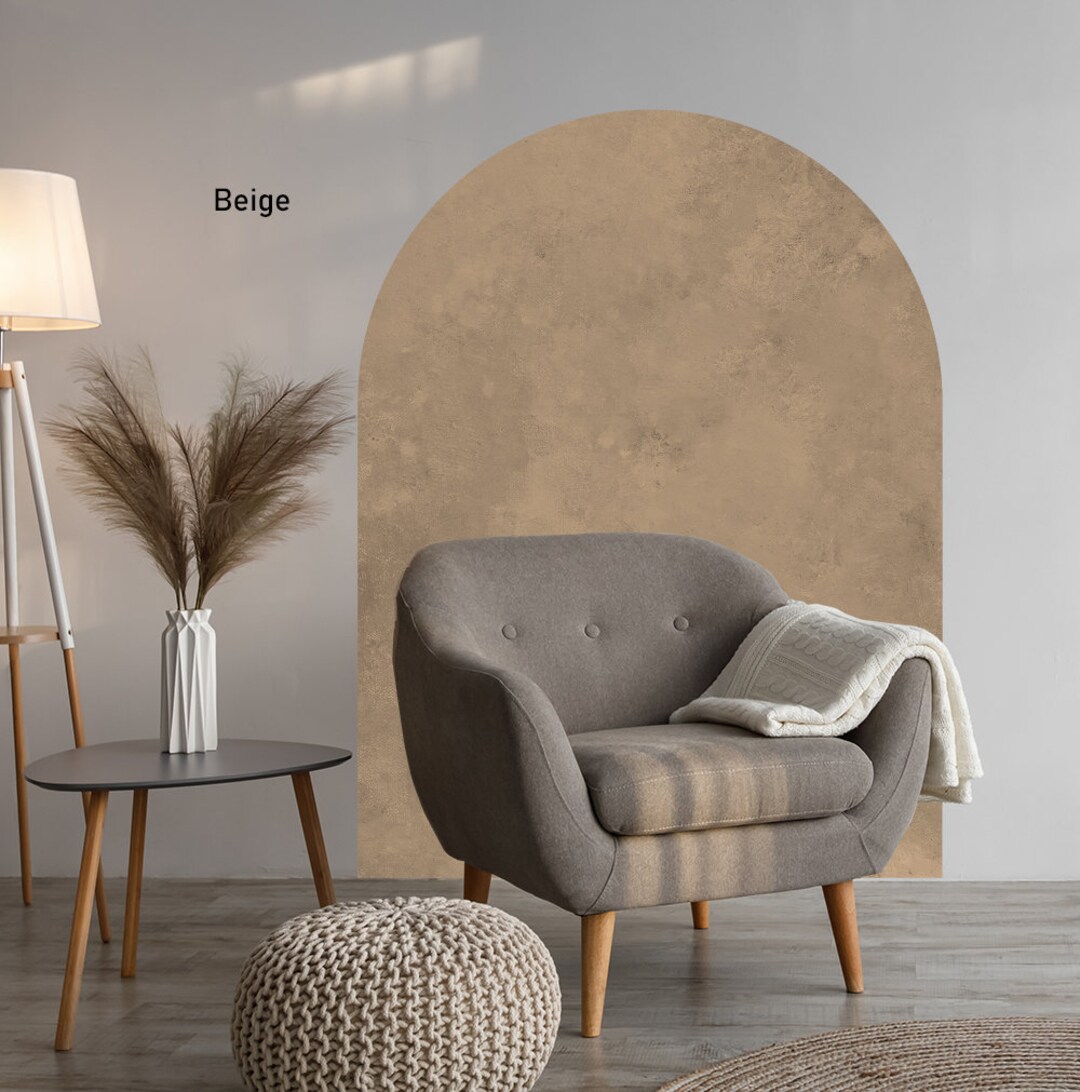Modern Beige Arch Wall Decal, Boho Headboard Arch Wall Decal, Abstract ...