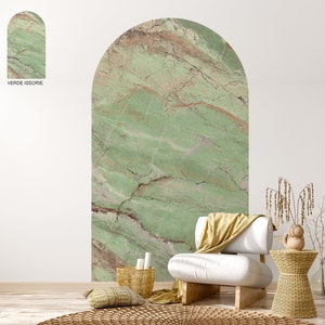 Modern Green Quartz Arch Headboard Wall Decal, Verde Natural Stone Boho ...