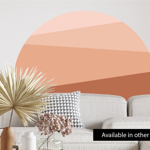 Rising Sun Wall Decal L Abstract Shape and Line Art Wall - Etsy