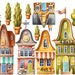 Houses Wall Decals Hand Drawn Little Town Decal City Wall - Etsy