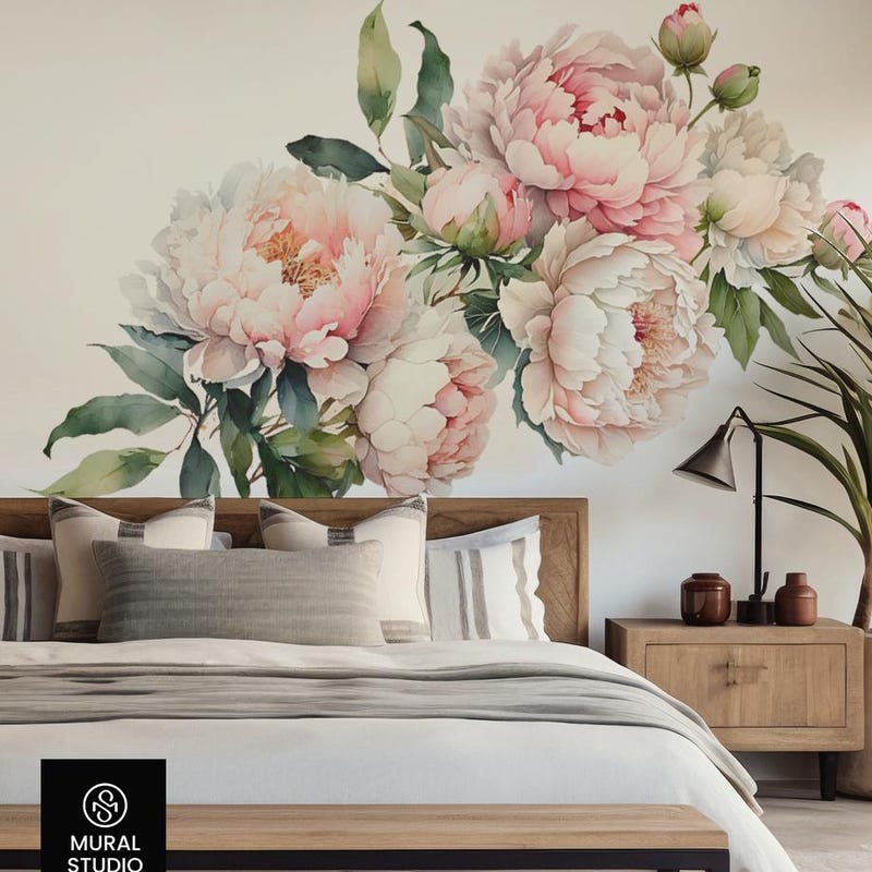 Peony Wall Decal - Etsy