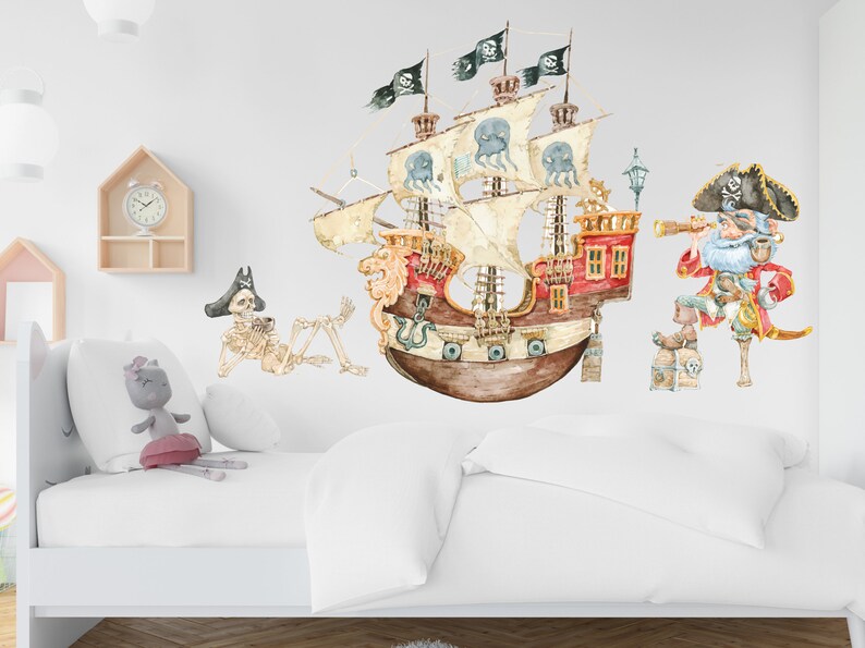 Pirate Map Wall Decal Pirate Decal treasure Map Sticker - Etsy