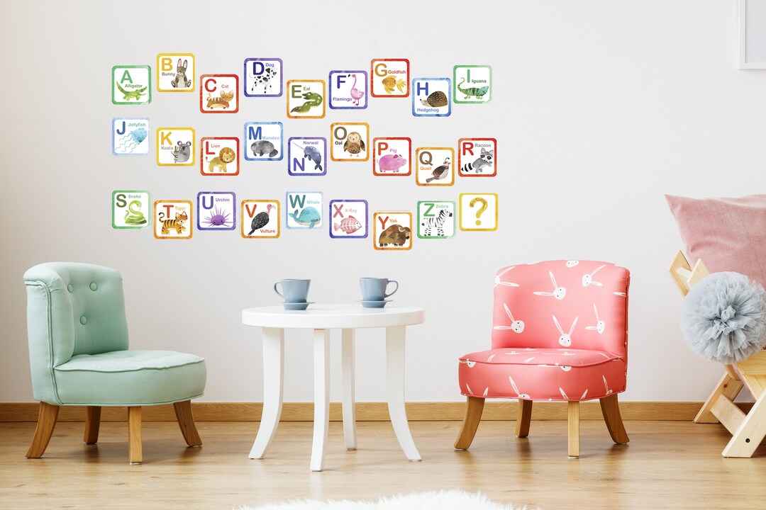 English Alphabet Wall Decal, Letters Wall Decals, Educational Wall ...