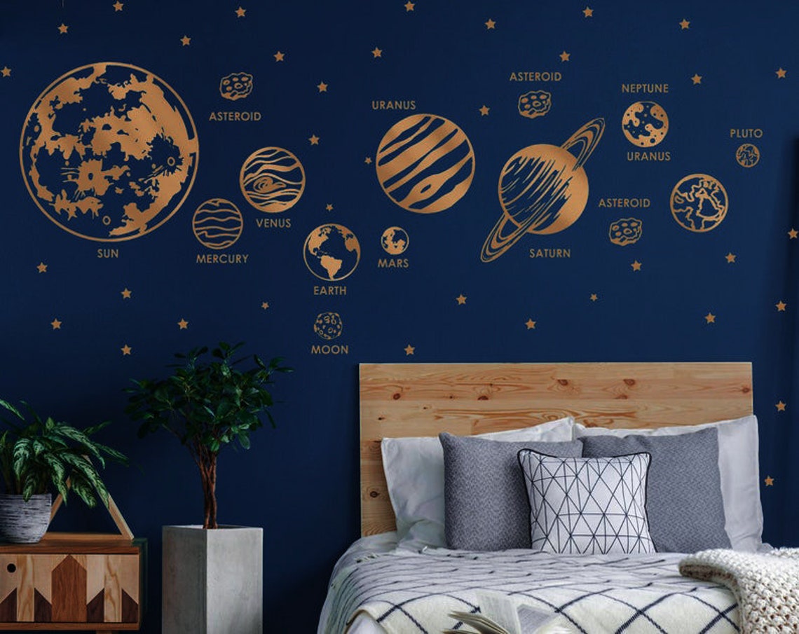 Space Wall Decal Planets Solar System Vinyl Wall Decals - Etsy