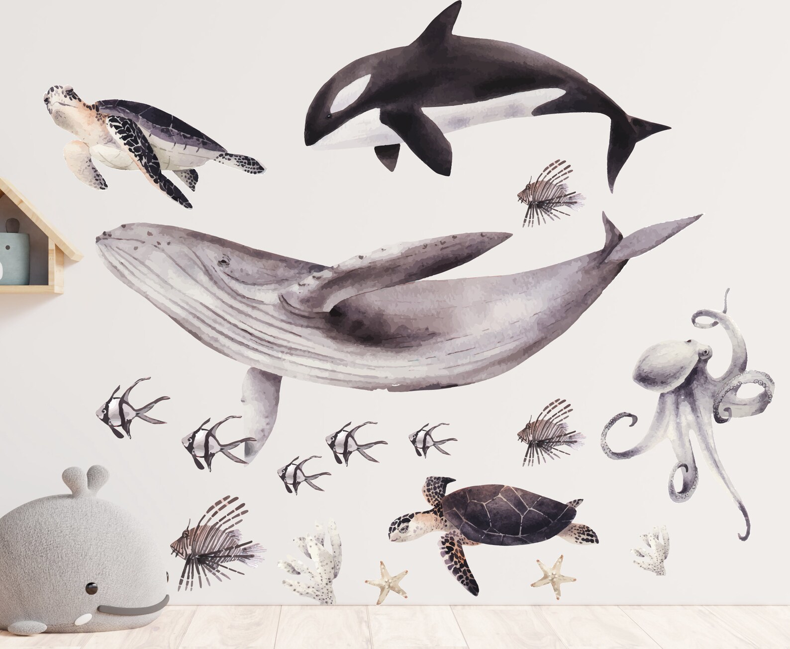 Sea World Wall Decal Oceans Life Wall Sticker for Kids Room - Etsy