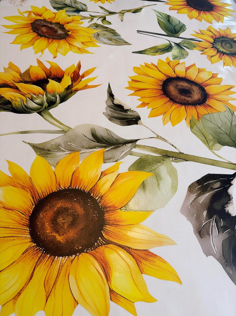 SUNFLOWERS Wall Art Decals Sticker, Midsommar Wall Flowers Bouquet ...
