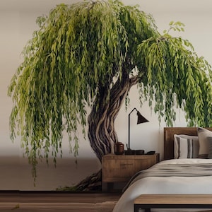 Willow Tree Mural Wallpaper, Nursery Wall Decal, Wall Art Decor ...